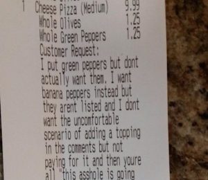 Maybe Don't Write A Novel On Your Pizza Delivery Request