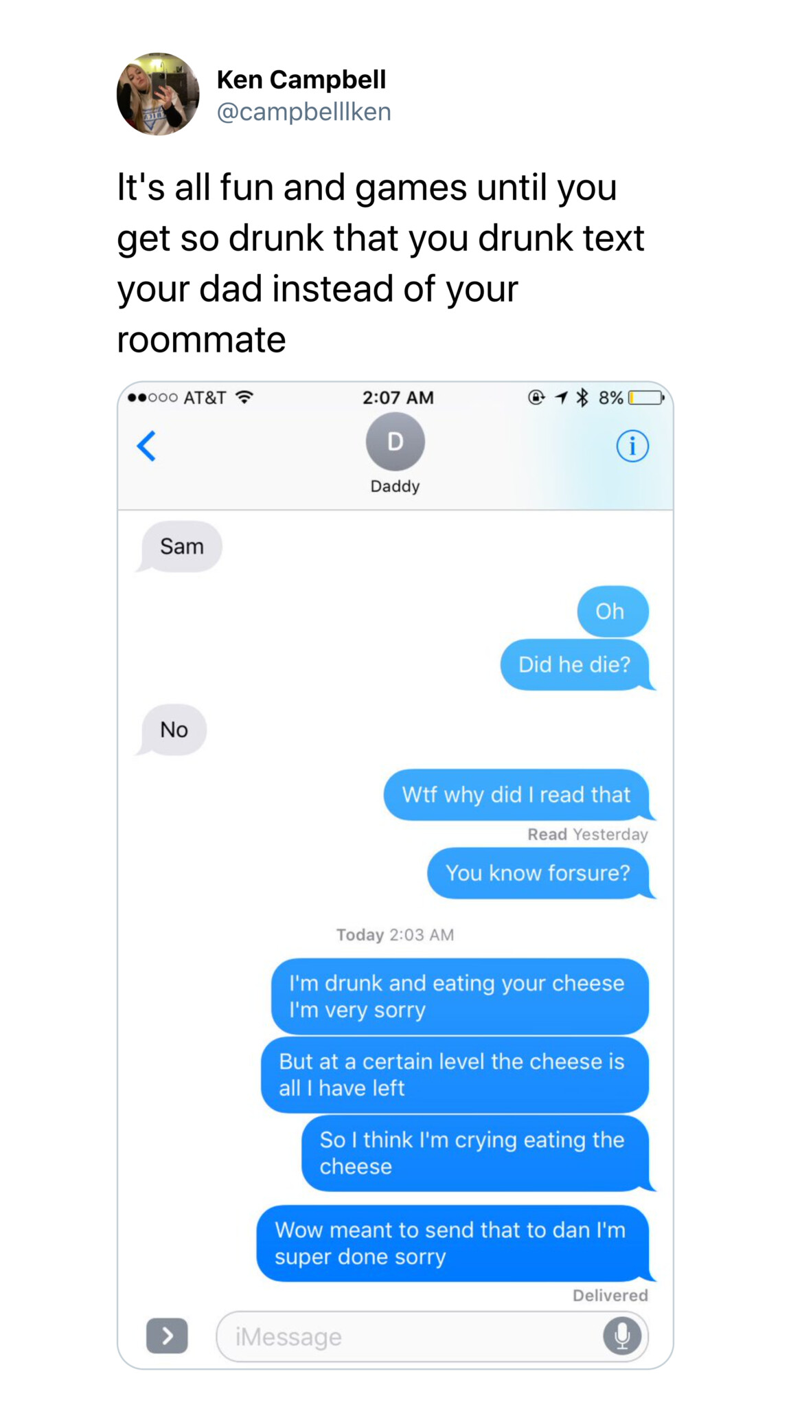 19 Sons And Daughters Who Drunk-Texted Their Parents The Most Awkward ...