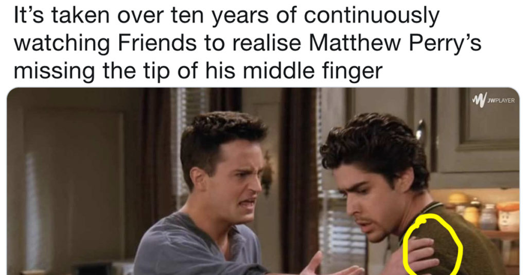 'Friends' Star Matthew Perry Is Missing The Tip Of His Finger