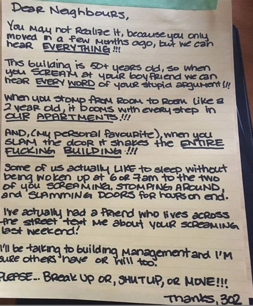 26 Petty And Passive-Aggressive Notes From Neighbors