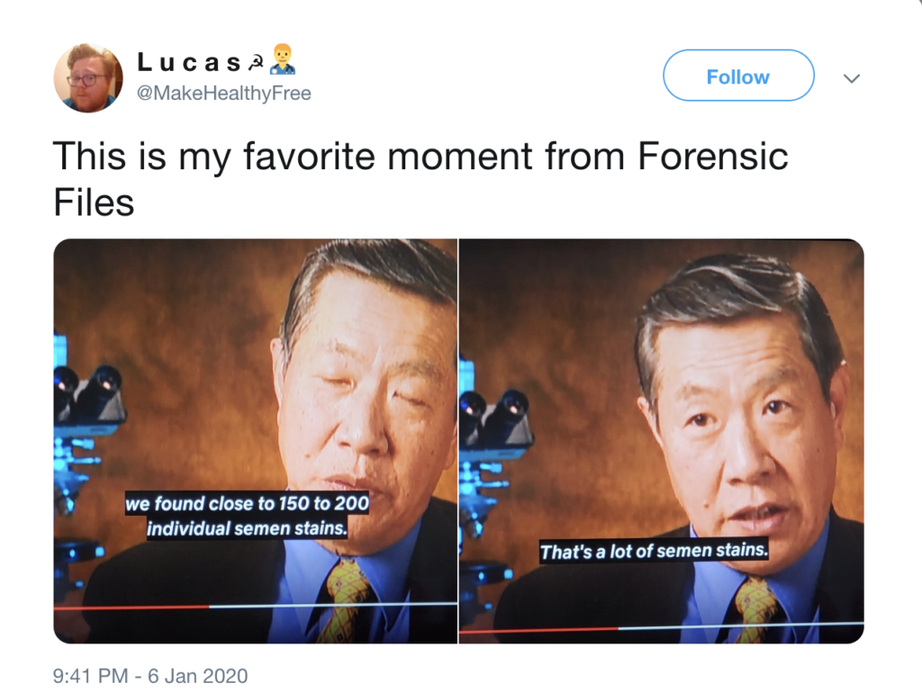 22 "Forensic Files" Tweets To Tide You Over Until The New Episodes Drop