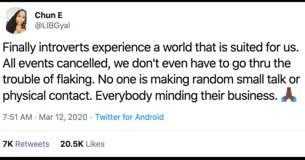 Finally, Something Introverts Are Good At (23 Social Distancing Tweets)