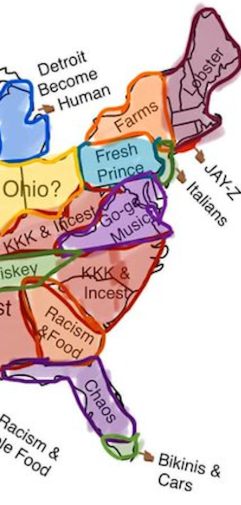 People Are Cracking Up At This Viral Map Of U.S. Cultural Stereotypes