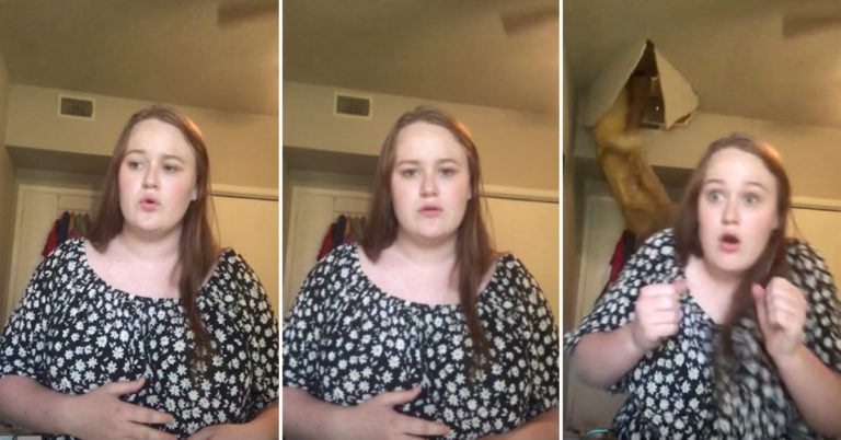 Girl Films Tiktok And Catches Her Mother Falling Through The Ceiling