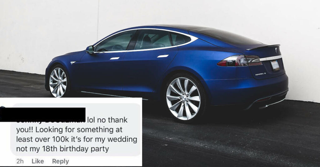 Choosing Beggar Asks For Free Loaner Car, Turns Down Tesla And BMW