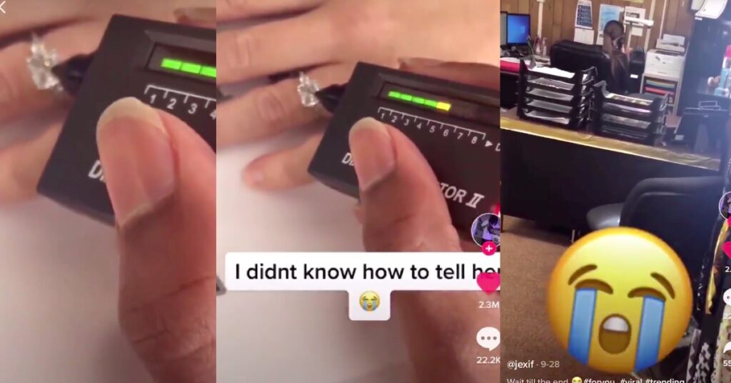 A Kid Is Using a Diamond Tester On His Teacher's Rings