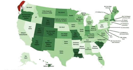 Someone Made A Map Of Each State’s Favorite Christmas Movie