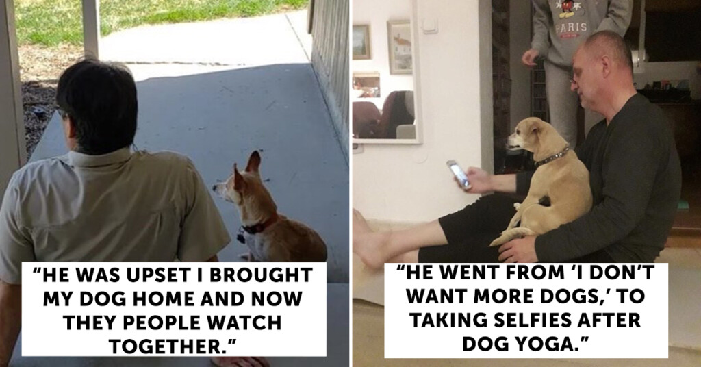 19 Dad's Who Did Not Want Pets And Their New Pets