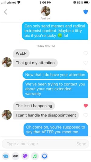 Say What You Will About Tinder DMs, But At Least They're Not Boring (25 ...
