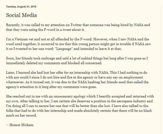 Woman Loses NASA Internship After Unfortunate String Of Tweets
