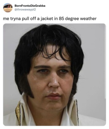 20+ "Sweaty Elvis" And Elvis Movie Memes That Got Us All Shook Up