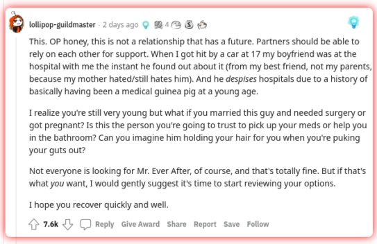 Young Woman Tells Her Boyfriend She's In The Hospital And Gets Dumped