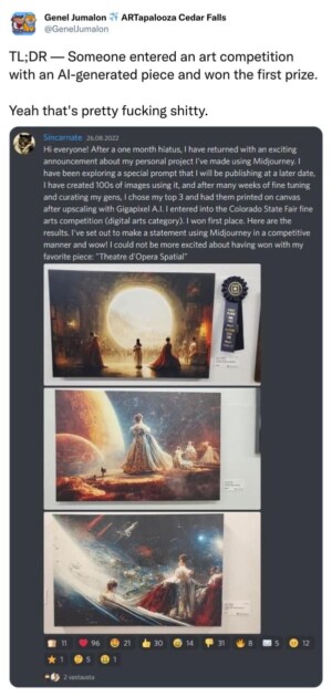 AI-Generated Art Wins State Fair Competition, Leaving Humans Upset