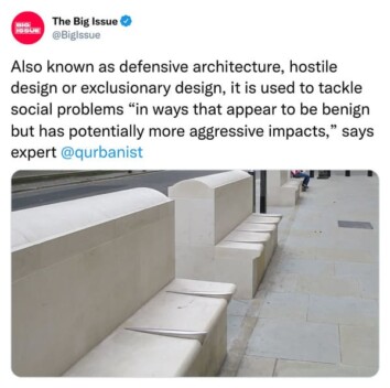 How To Spot Anti-Homeless Architecture — An Educational Thread