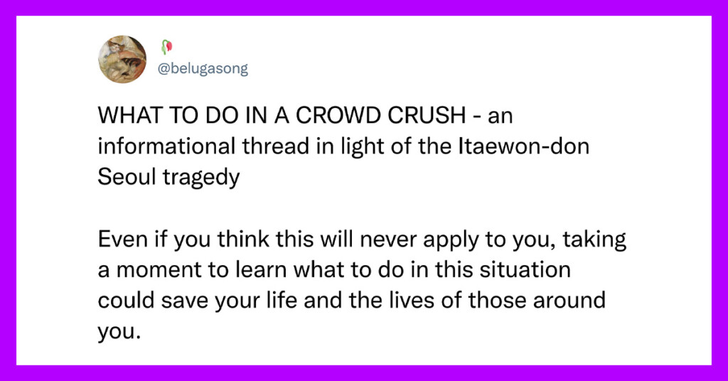 What To Do In A Crowd Rush — An Educational Thread