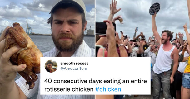 Guy Known As “Chicken Man” Invites City To Watch Him Eat Rotisserie ...