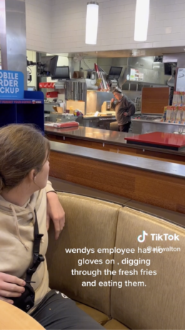Viral Tiktok Shows Wendy's Employee Eating Fries Right Out Of The Fryer